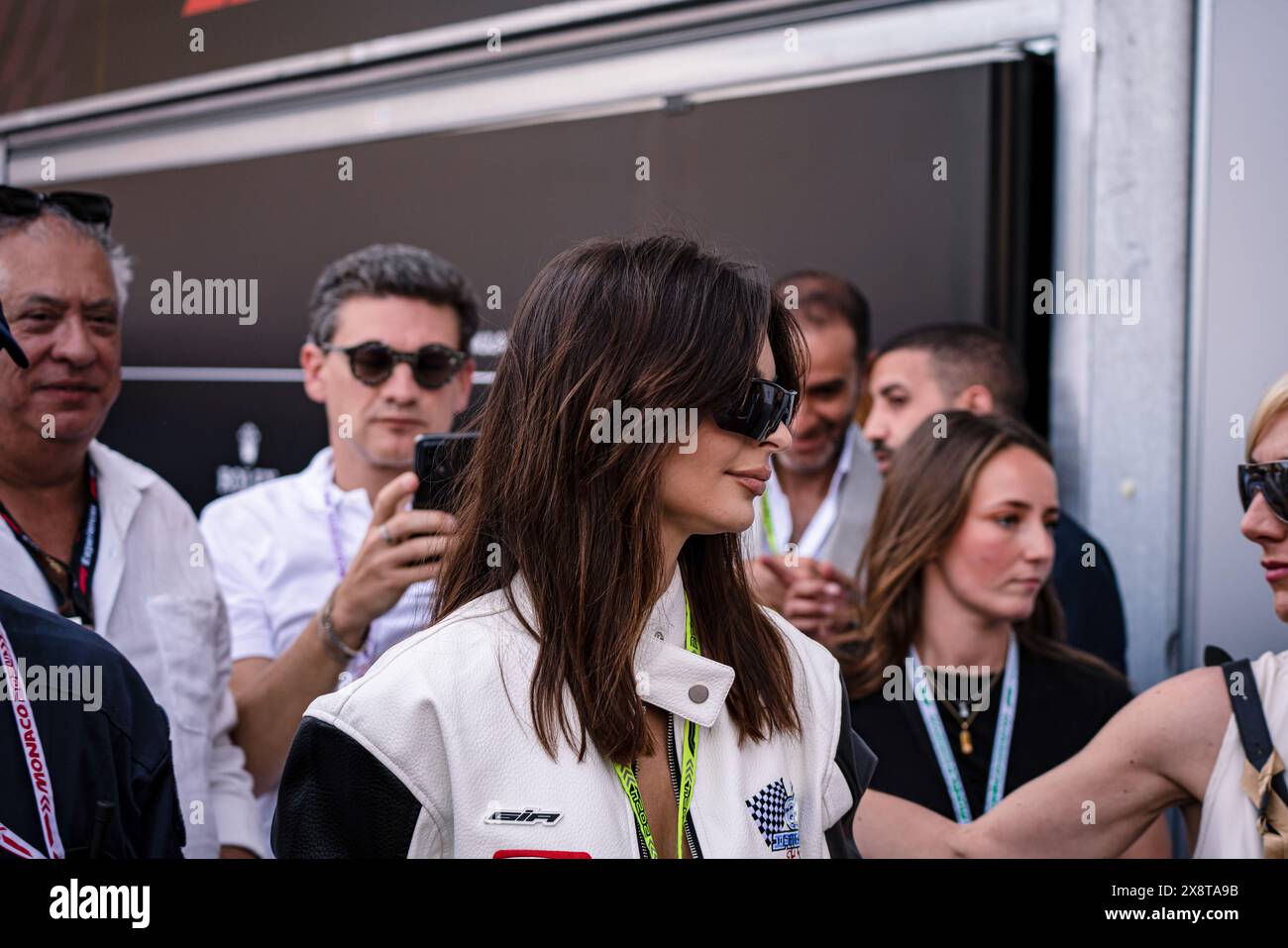 International supermodel Emily Ratajkowski seen during the pit lane ...