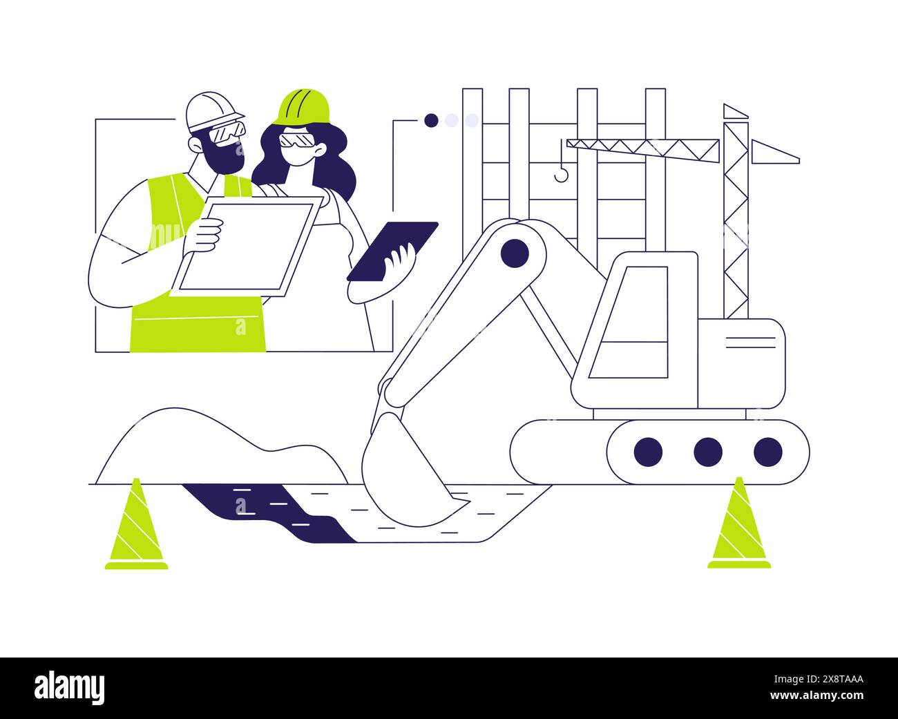 Excavation works abstract concept vector illustration Stock Vector ...