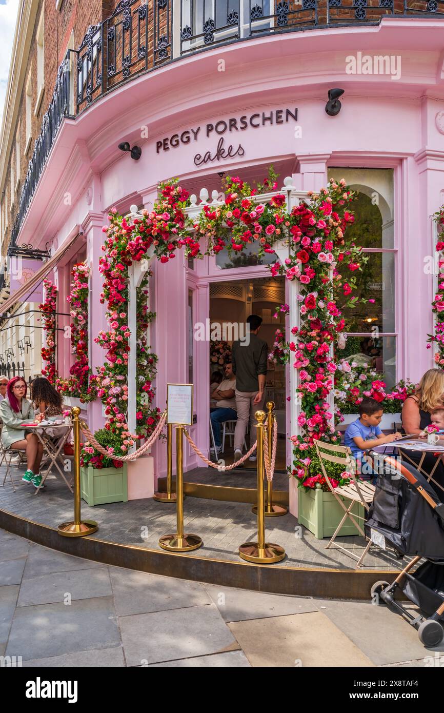 LONDON, UK - MAY 25, 2024: Peggy Porschen bakery in Belgravia is ...