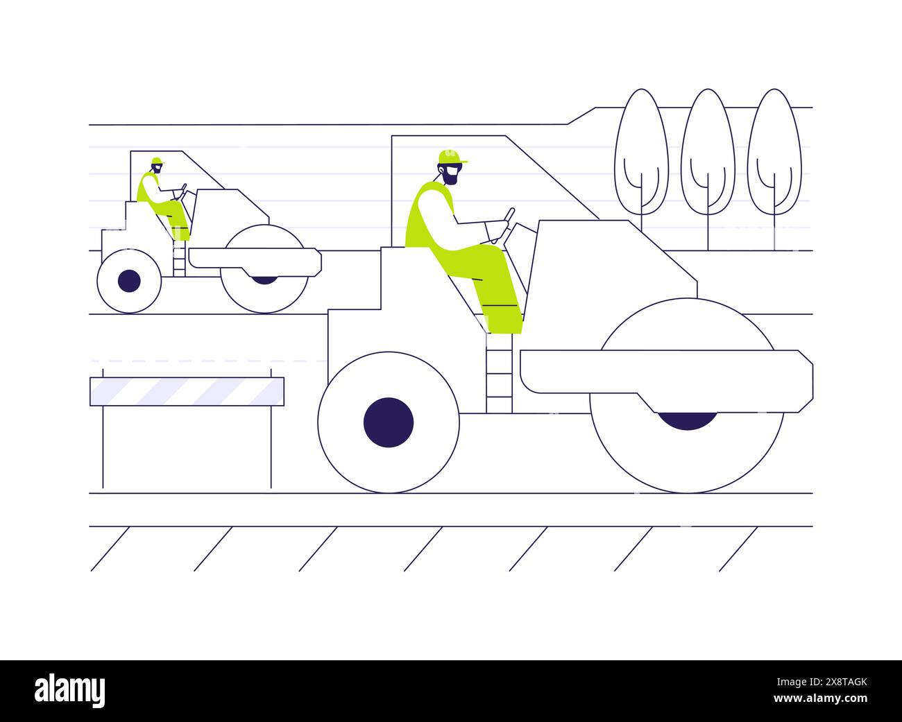 Asphalt compaction abstract concept vector illustration Stock Vector ...