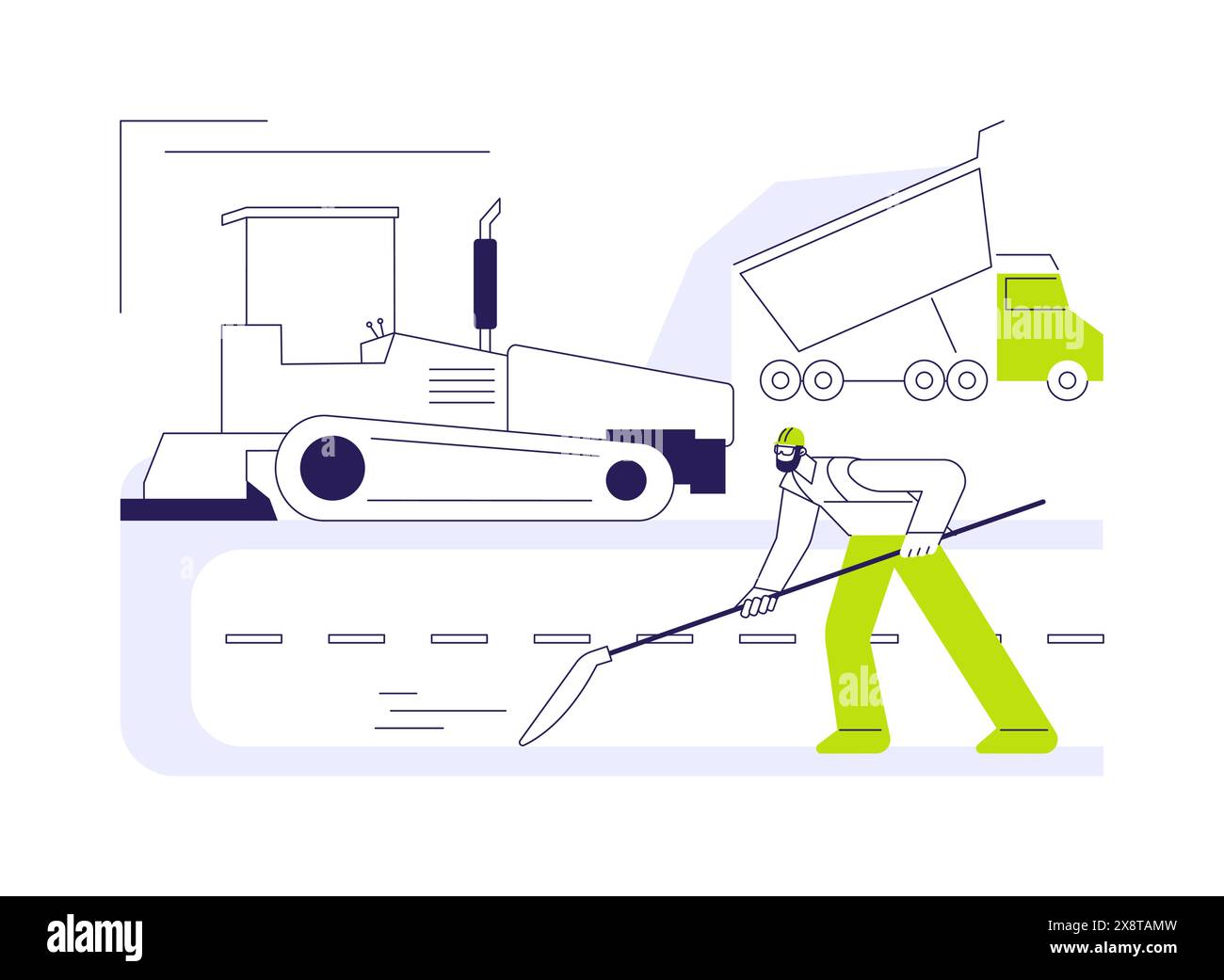 Asphalt paving abstract concept vector illustration Stock Vector Image ...