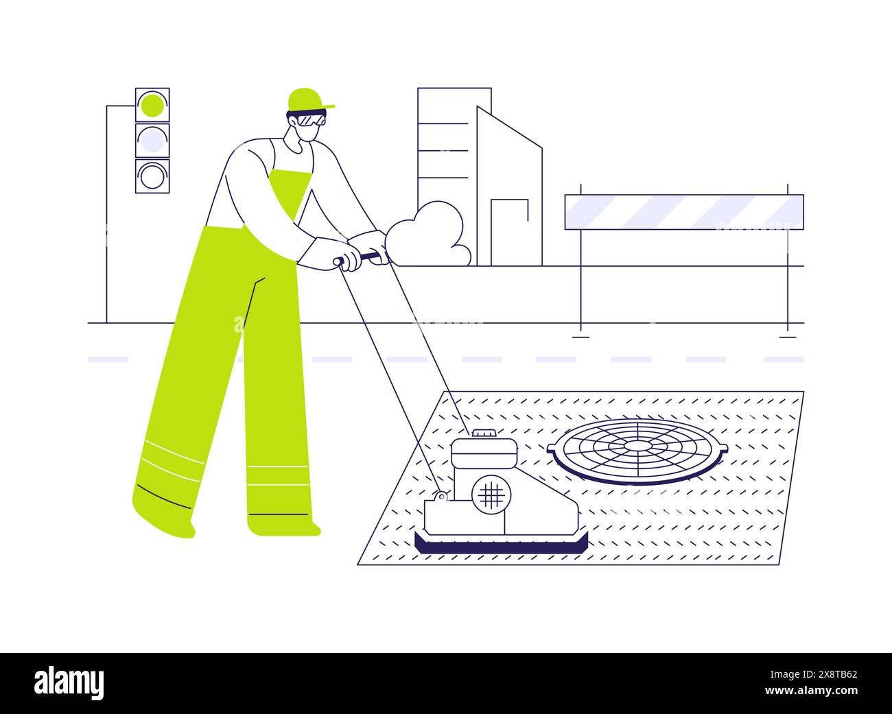 Pothole patching abstract concept vector illustration Stock Vector ...