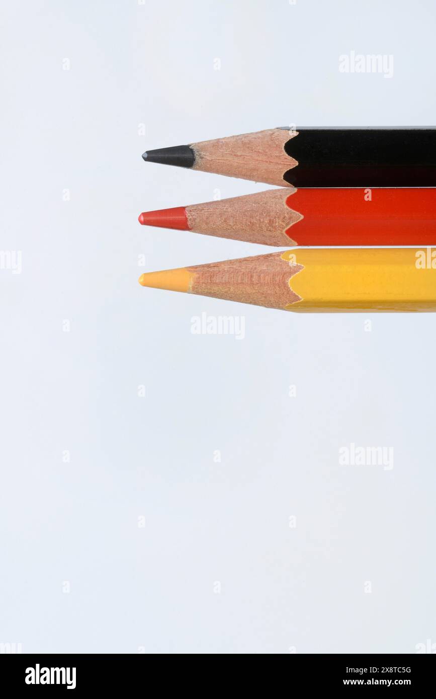 Coloured pencils in the national colours of Germany, national colour ...