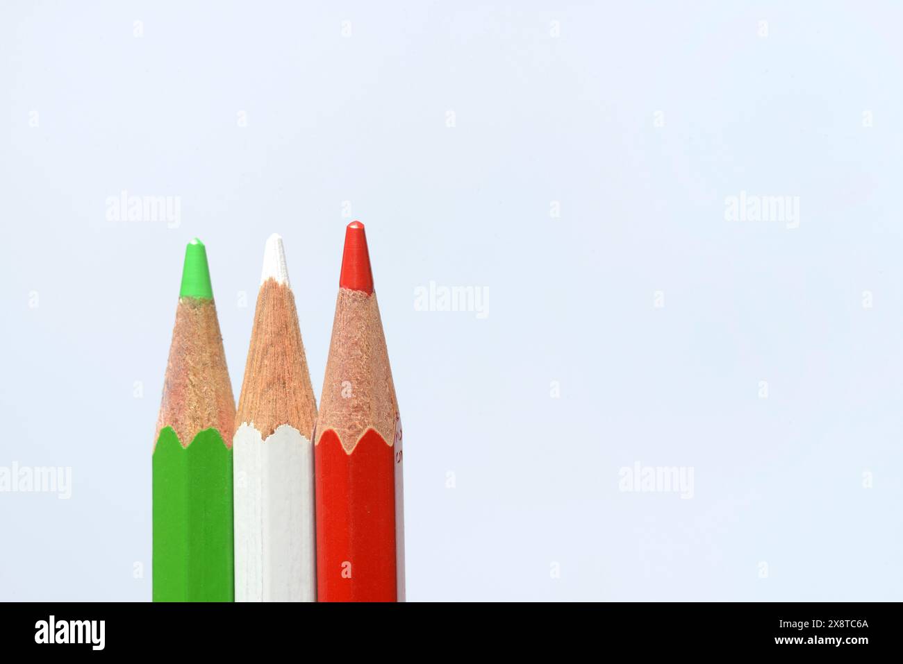 Coloured pencils in the national colours of Italy, national colour ...