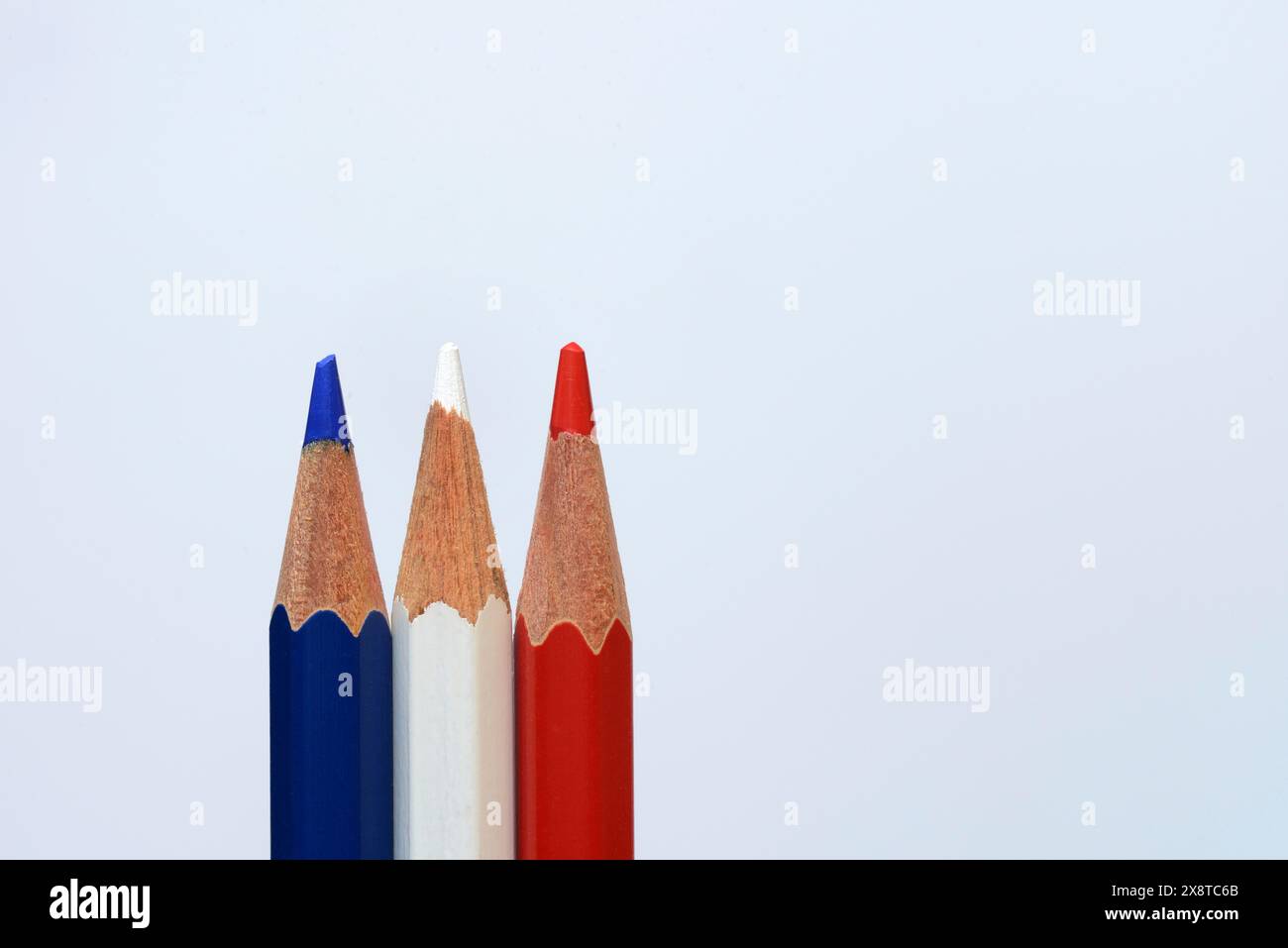Coloured pencils in the national colours of France, national colour ...