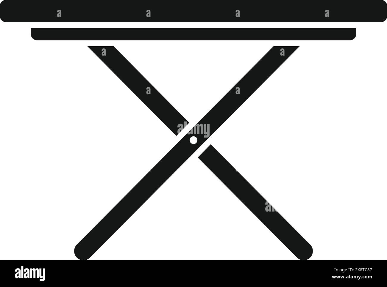 Vector illustration of a simple black ironing board icon, isolated on a ...