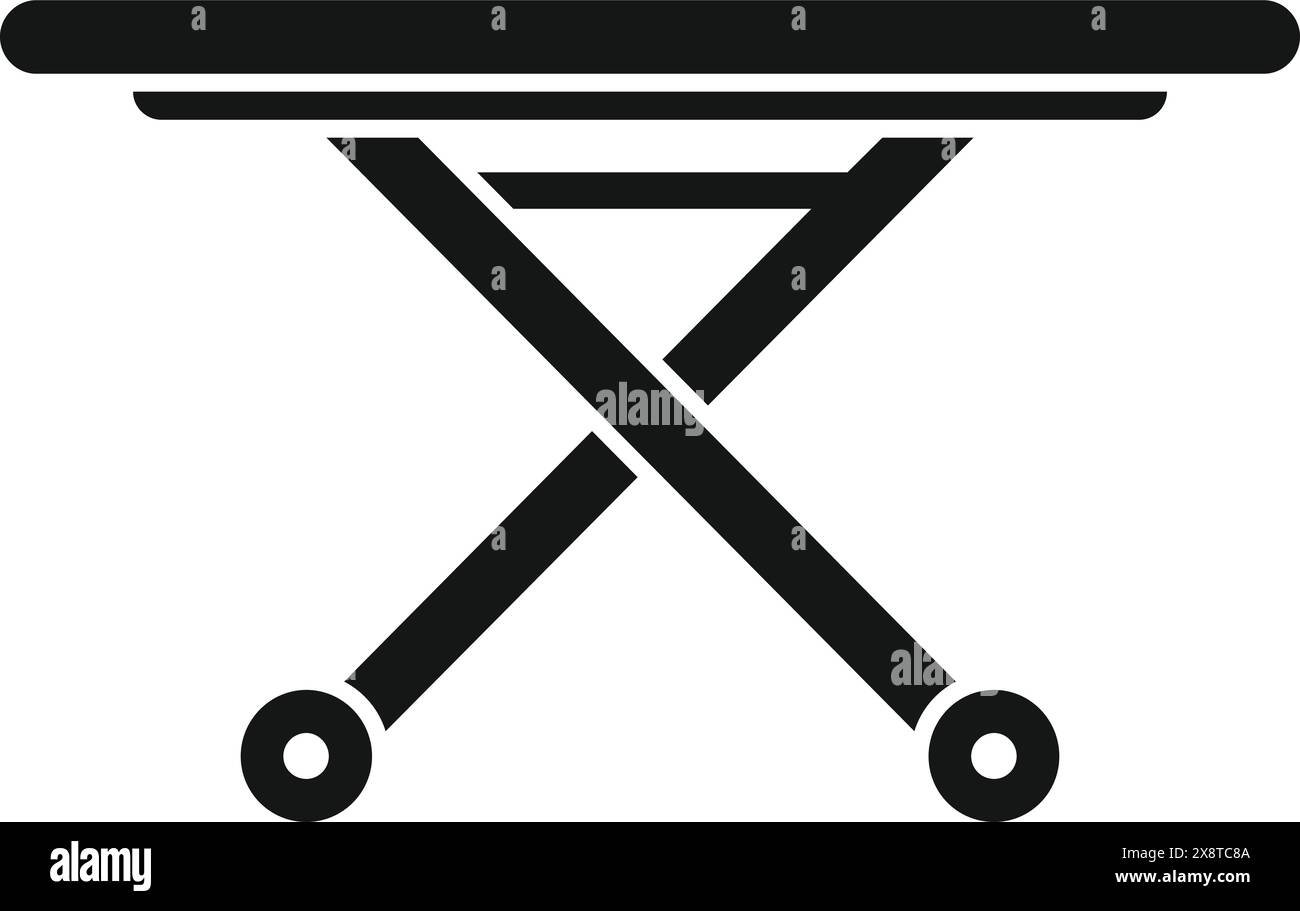 Simple vector icon depicting a foldable table, ideal for signage and ...