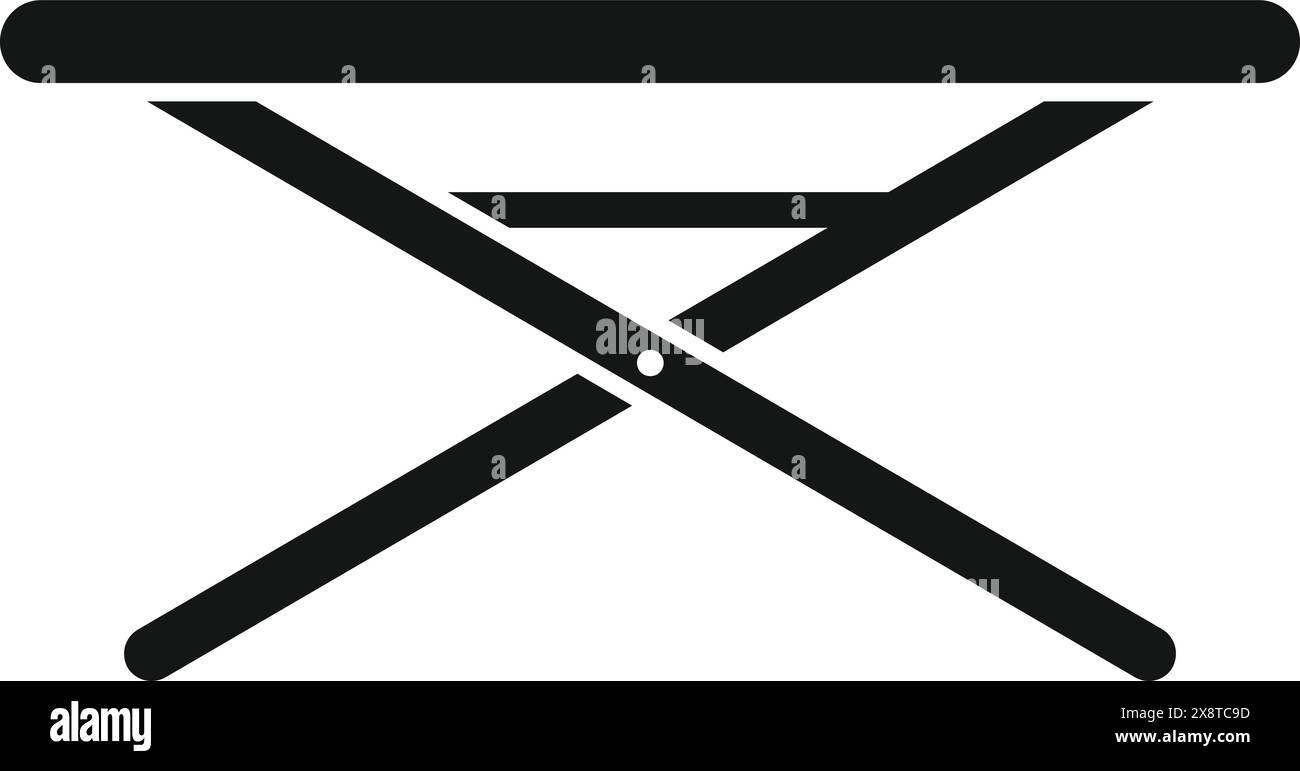 Vector illustration of a simple black ironing board icon on a white ...