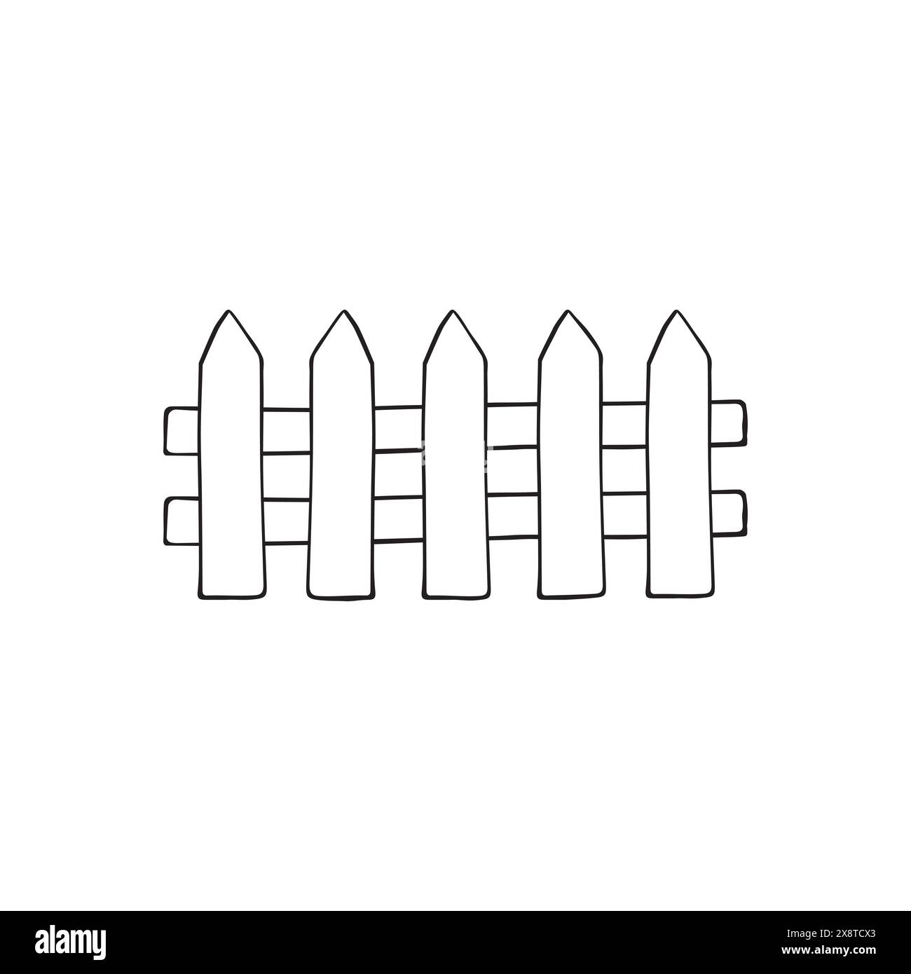Vector hand drawn doodle sketch fence isolated on white background ...
