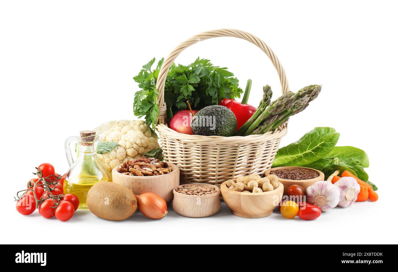 Healthy food balanced diet basket hi-res stock photography and images ...
