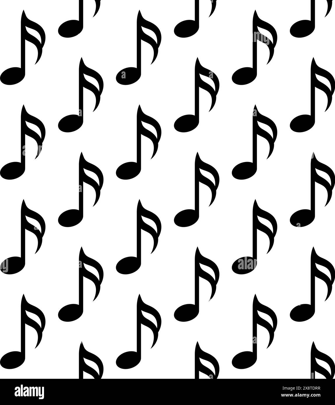 Vector seamless pattern of flat music note isolated on white background ...
