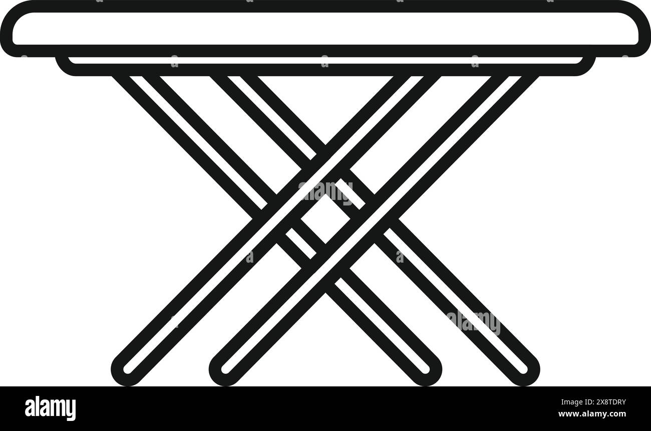 Vector illustration of a stylized folding table icon, isolated on white ...