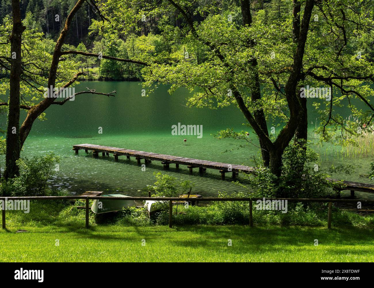 Swimming pool at Lake Thumsee, Bad Reichenhall, Bavaria, Germany Stock ...
