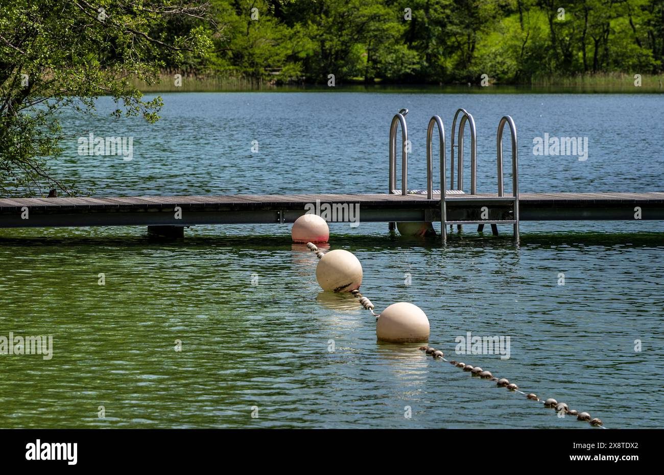 Swimming pool at Lake Thumsee, Bad Reichenhall, Bavaria, Germany Stock ...