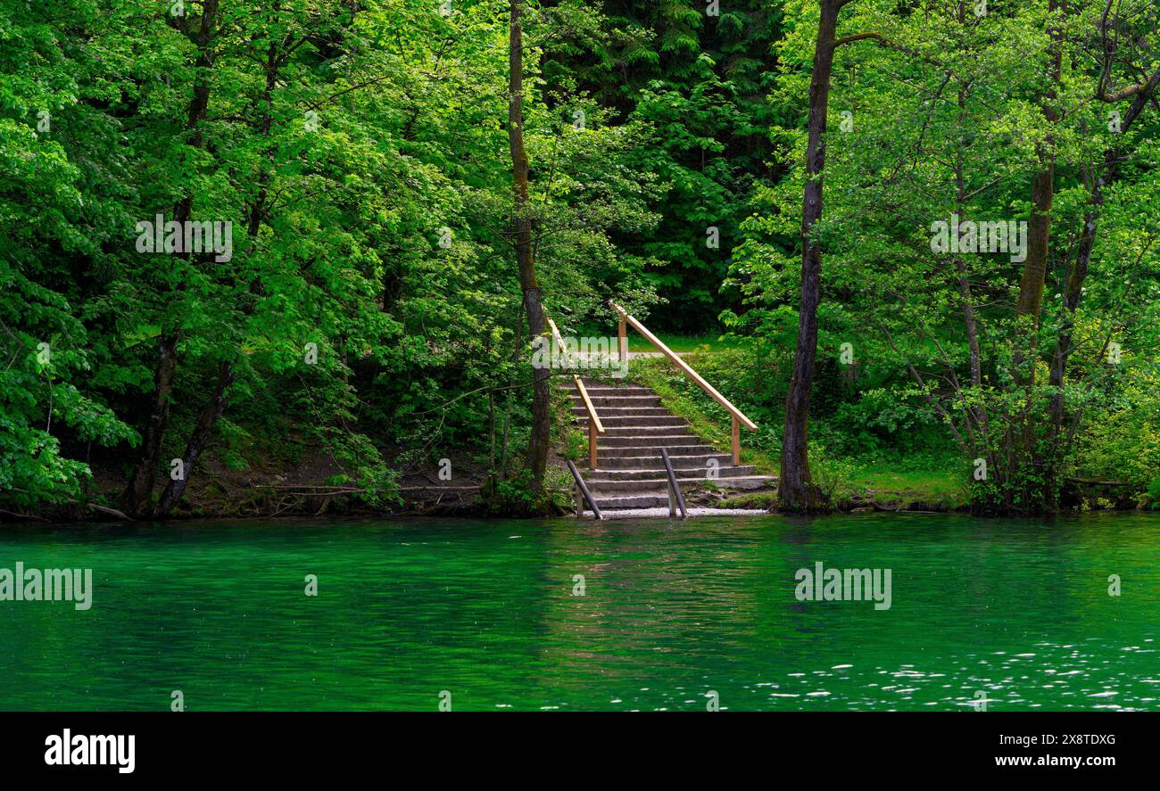 Landscape at Lake Thumsee, Bad Reichenhall, Bavaria, Germany Stock ...