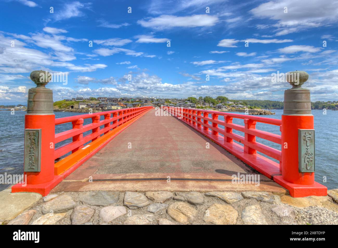 Oshima bridge, connecting the mainland with Oshima Island, Mikunicho ...