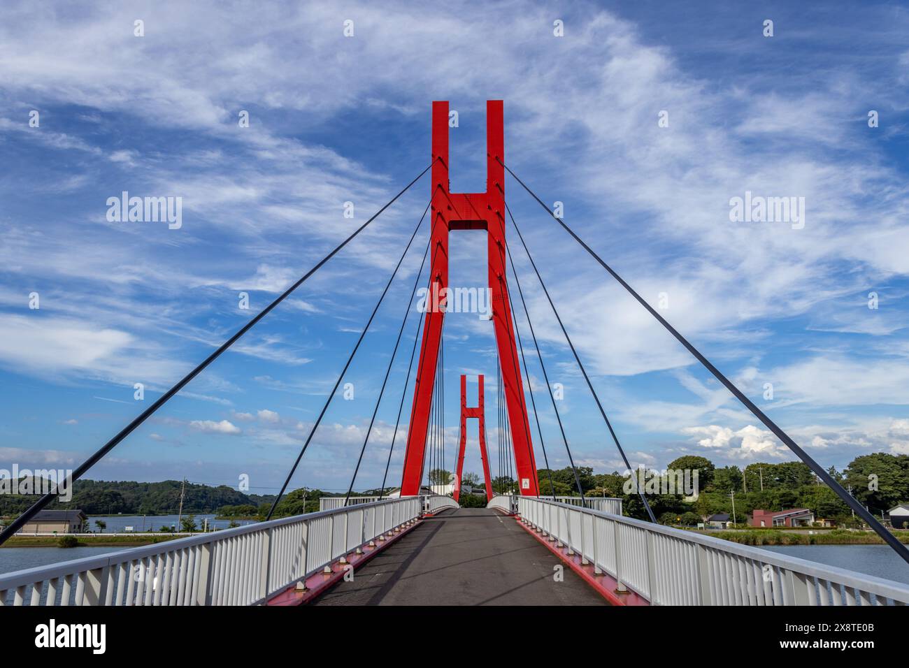 Iris Bridge, across Lake Kitagata, Awara, Fukui, Japan Stock Photo - Alamy