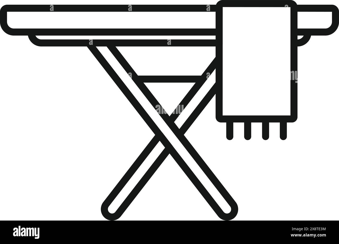 Simple and minimalist ironing board line icon in black and white ...