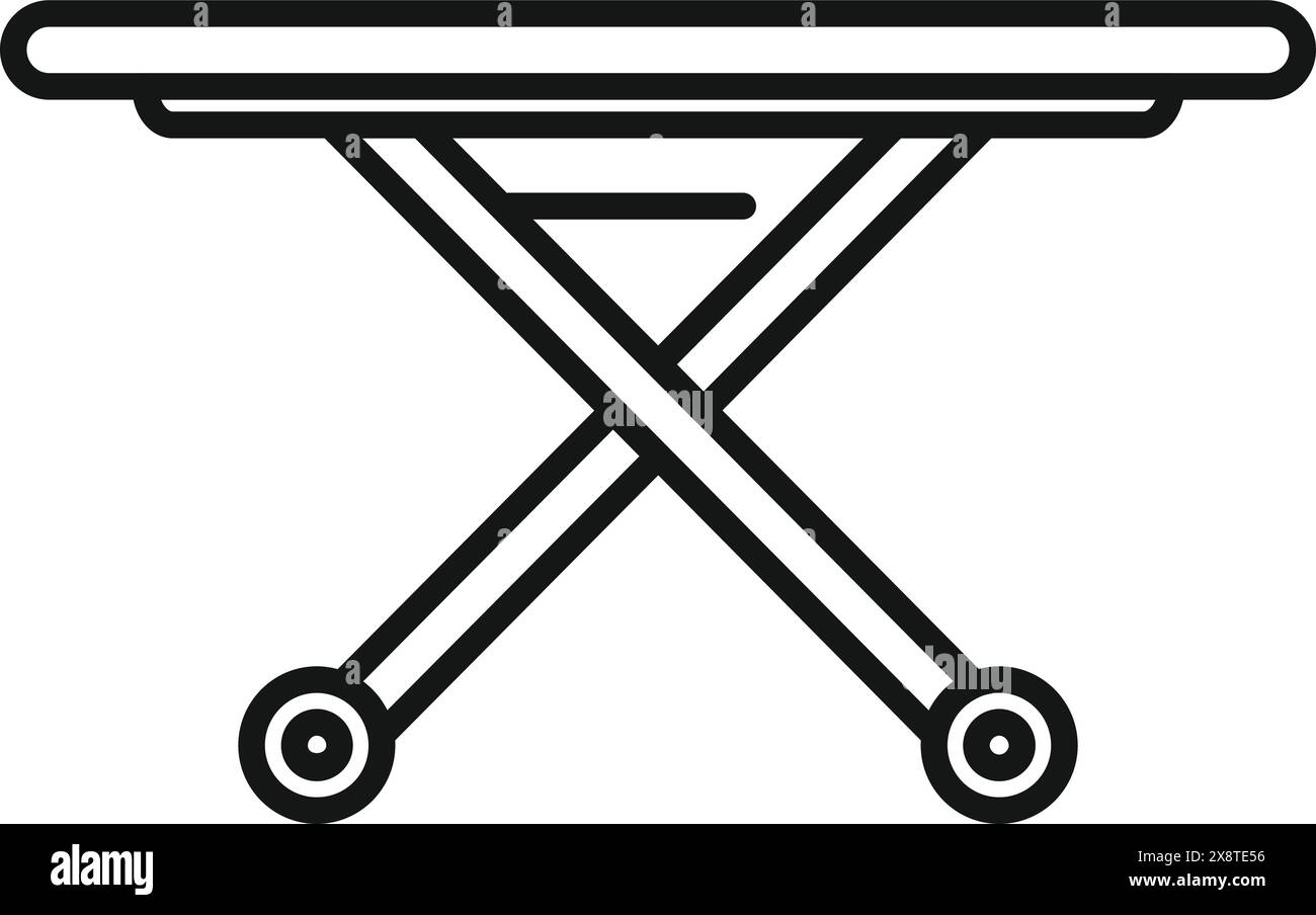 Vector illustration of a simple black and white folding table icon ...