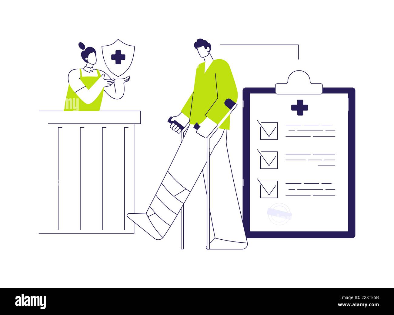 Workplace injury compensation abstract concept vector illustration ...