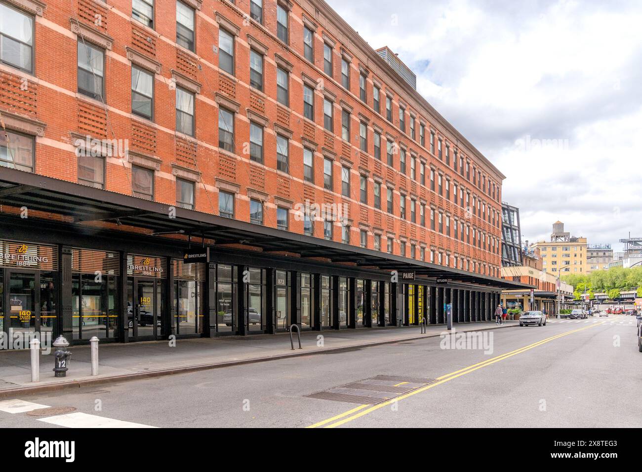 New York, NY - US - May 19, 2024 An old red brick meatpacking building ...