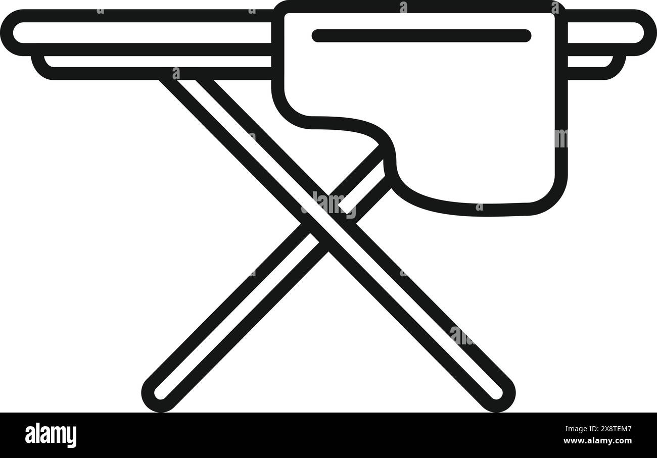 Simple line drawing of an ironing board, ideal for icons or ...