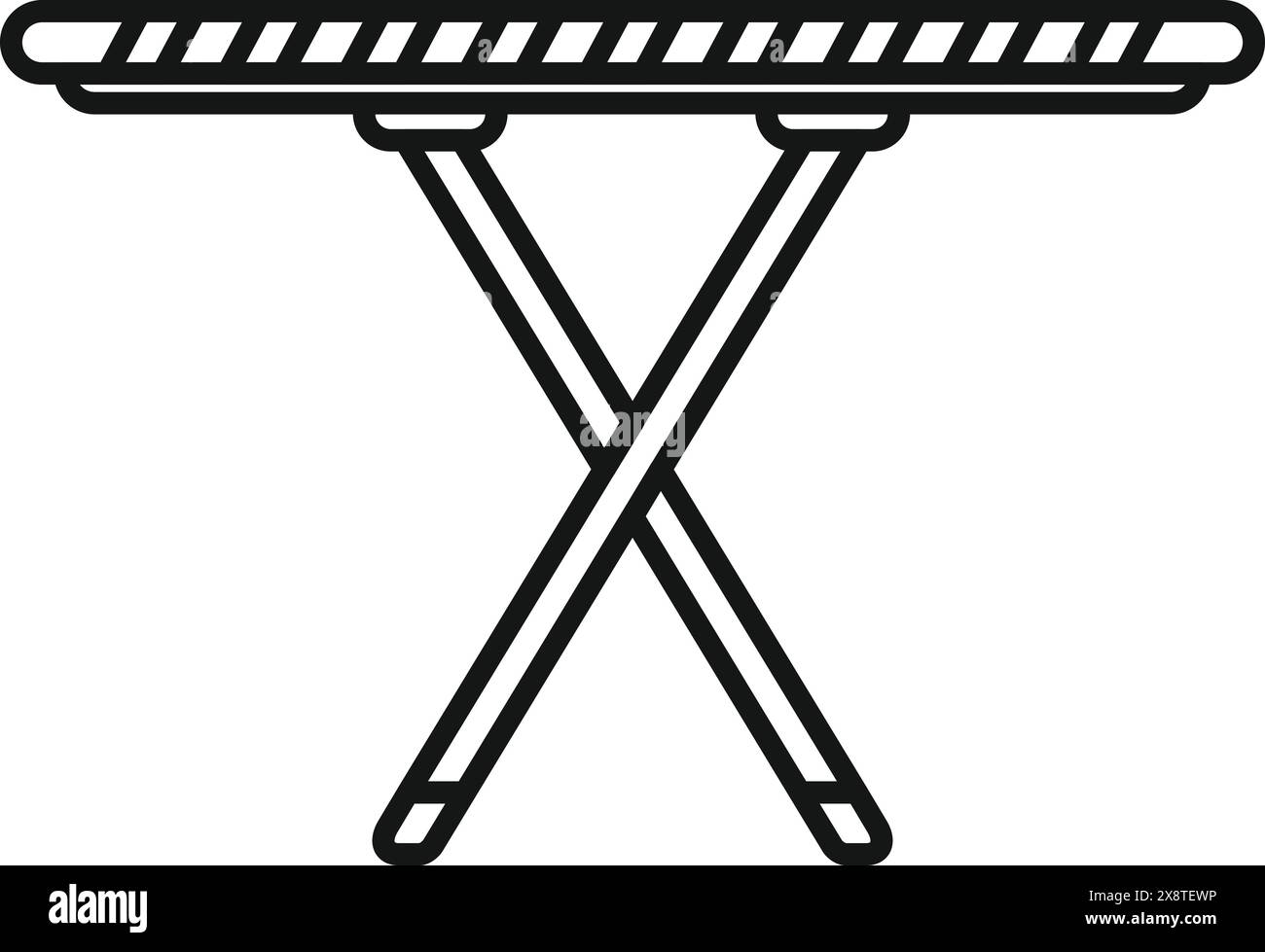 Black and white line art of a simple, foldable ironing board suitable ...