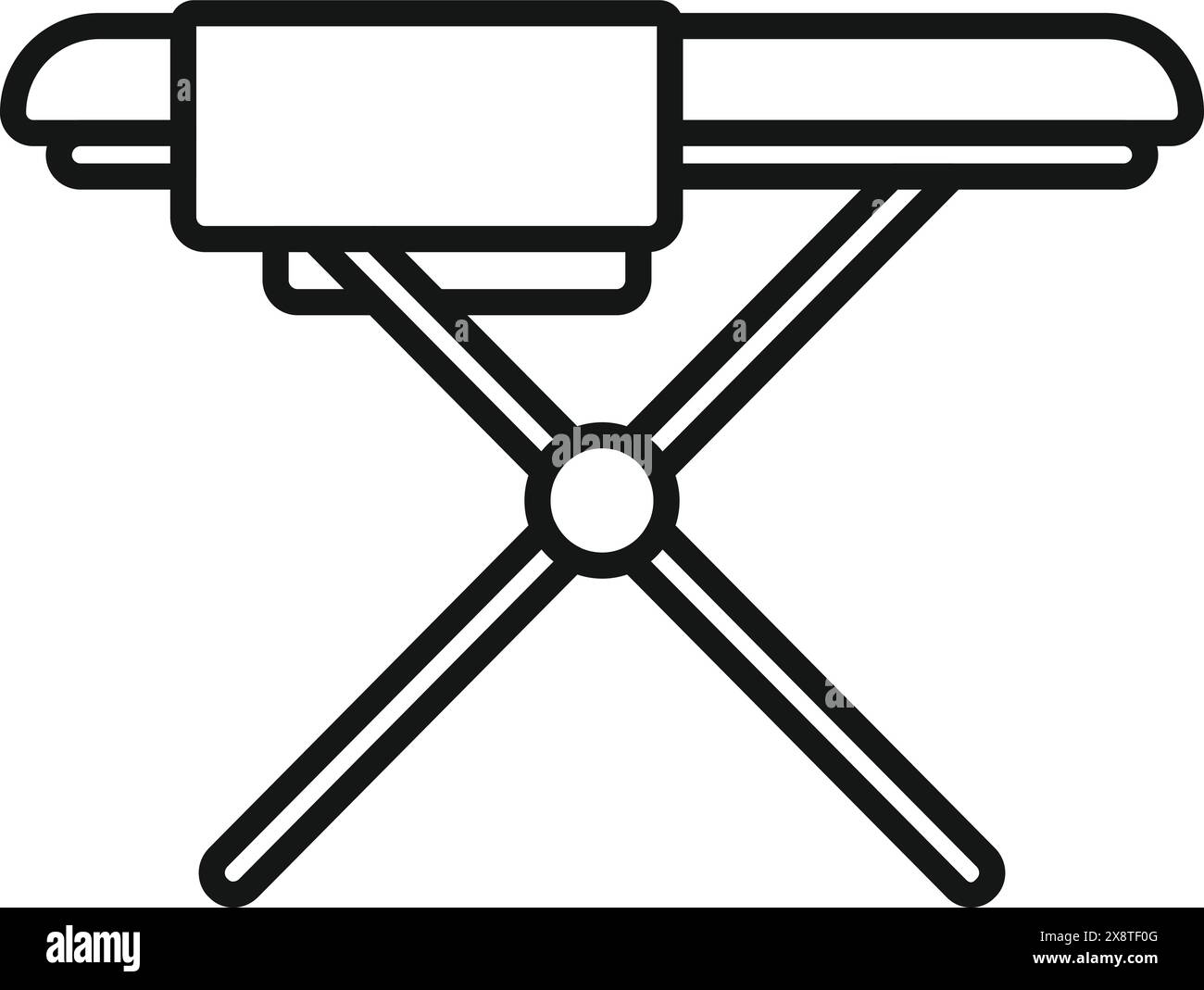 Vector illustration of a simple line drawing of an ironing board on a ...