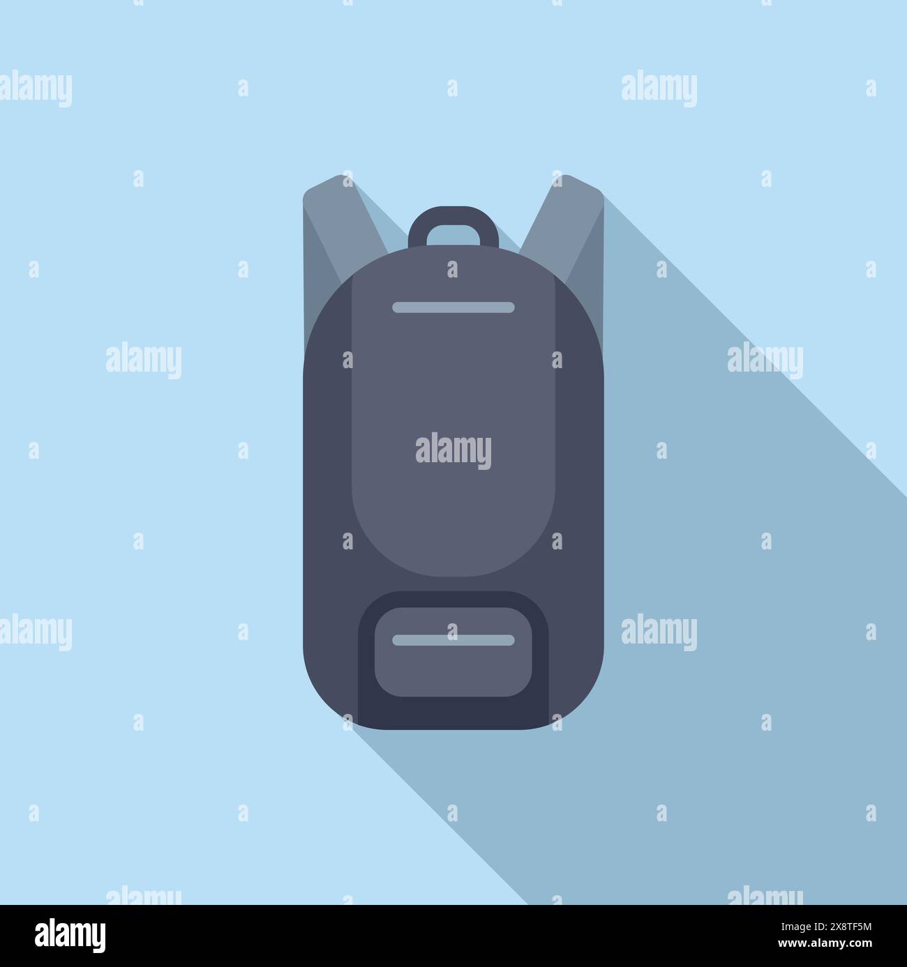 Vector illustration of a sleek, contemporary backpack icon with a ...