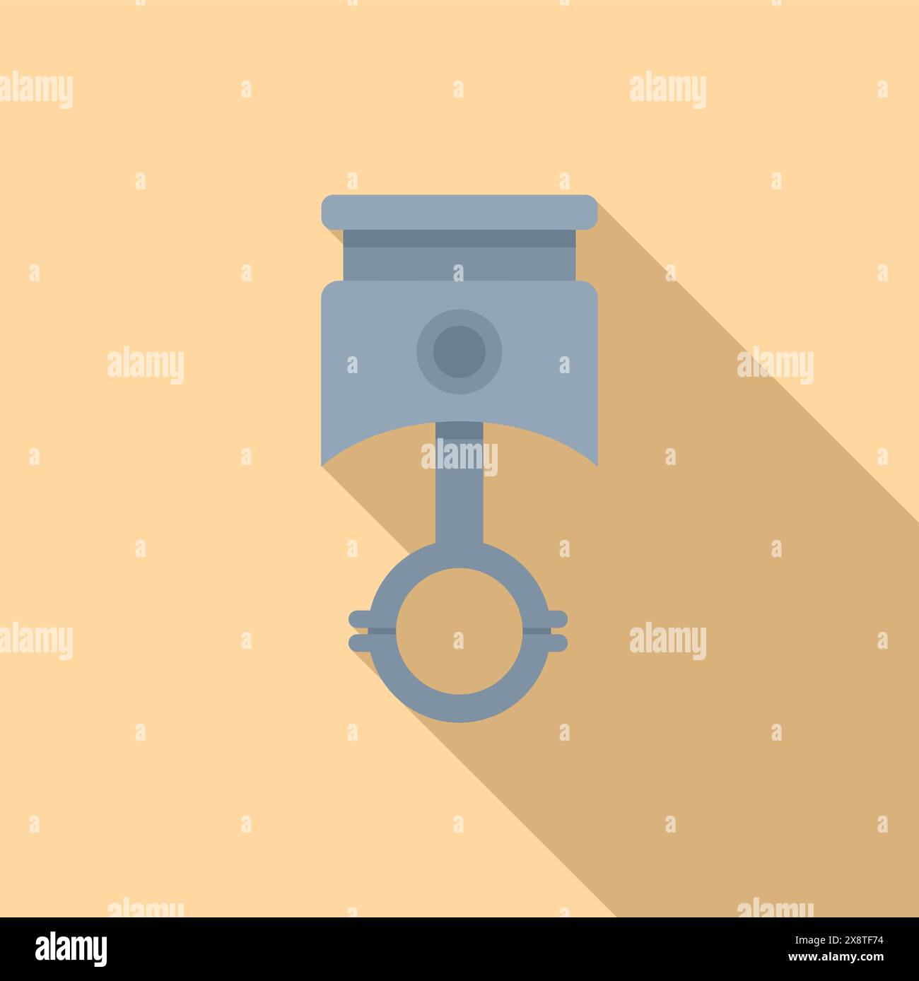 Simple and modern flat design vector graphic of an engine piston on a ...