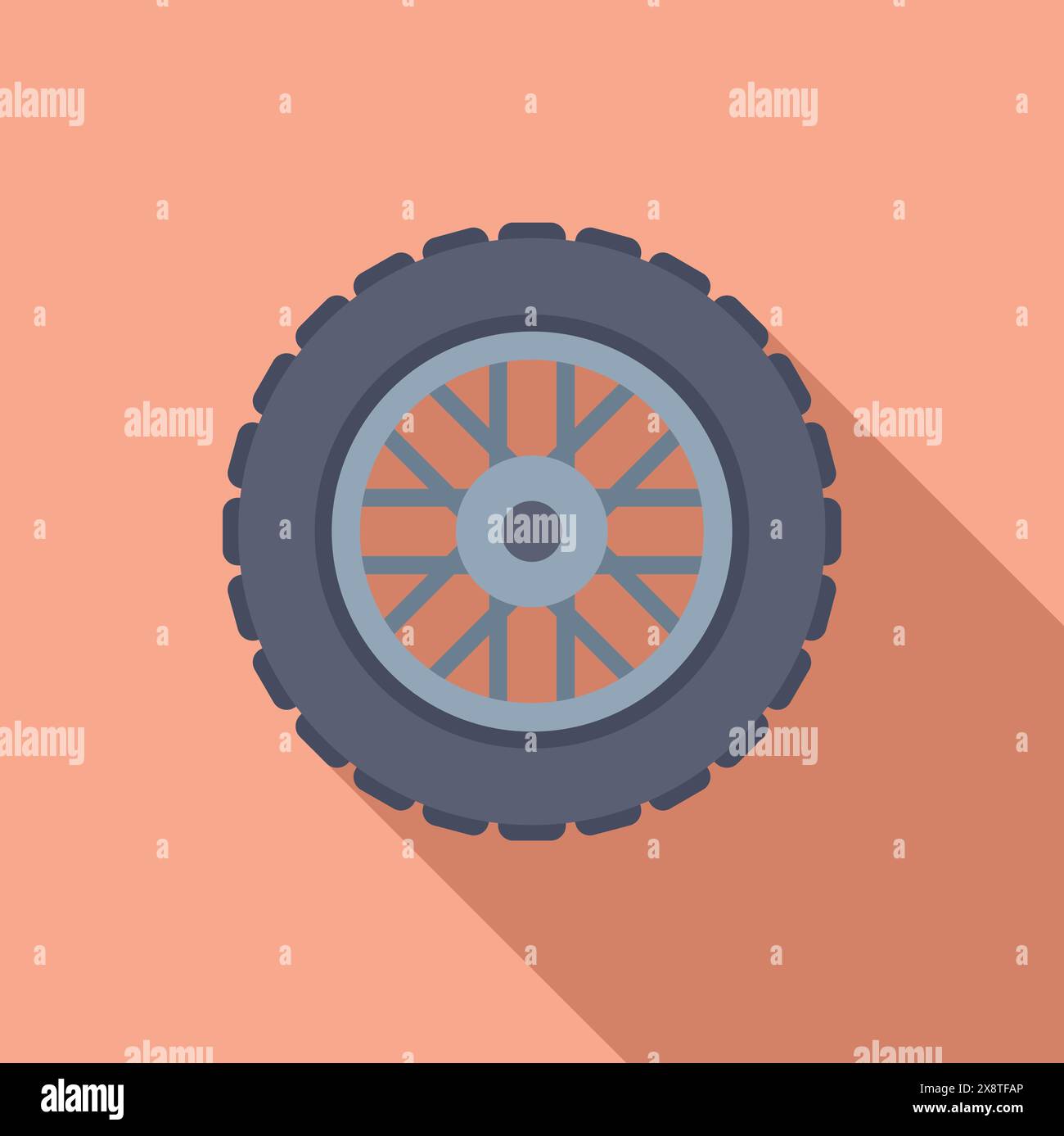 Vector illustration of a single tire with shadow, in a flat design ...