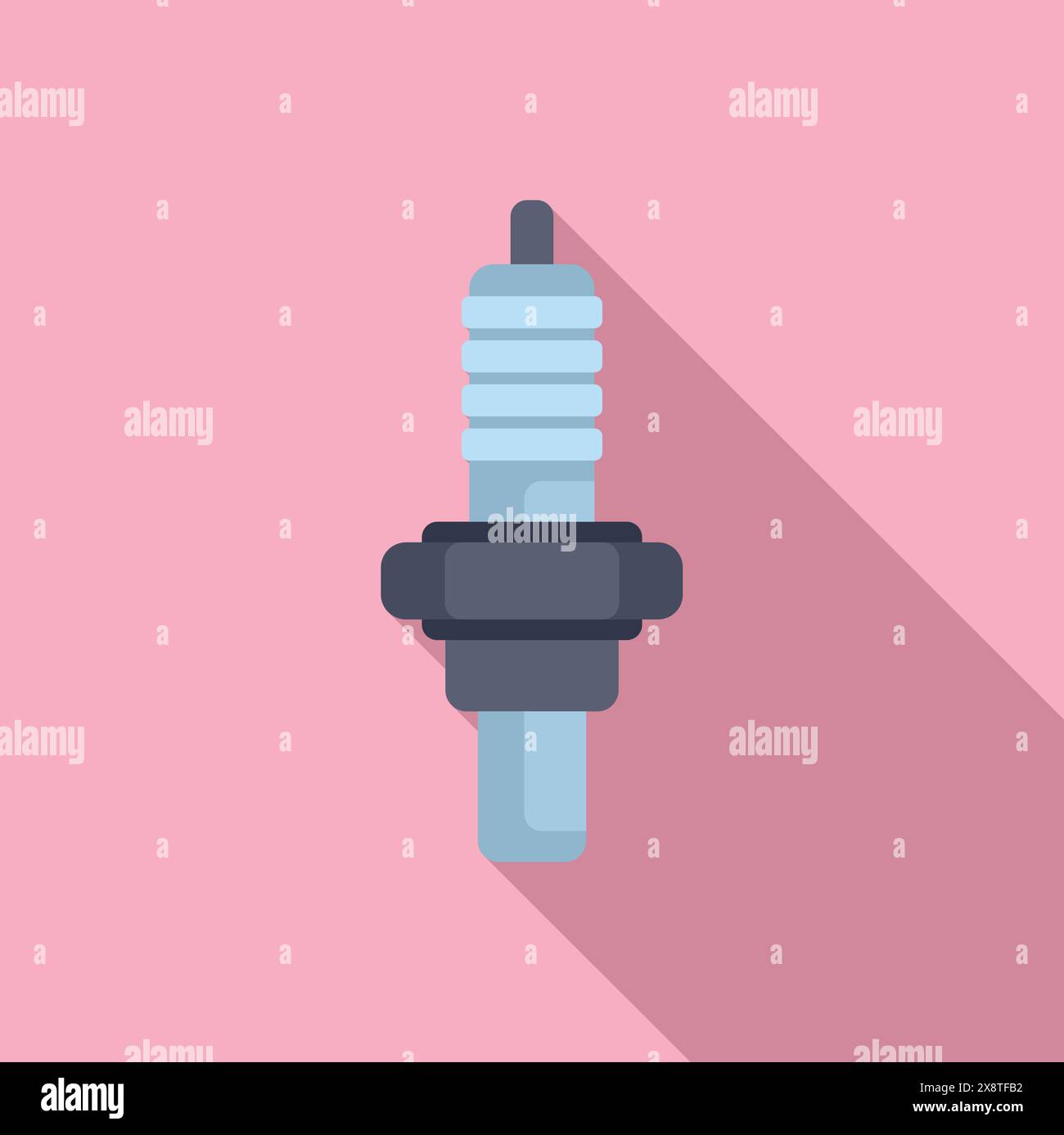 Flat design vector graphic of a car spark plug, isolated on a ...