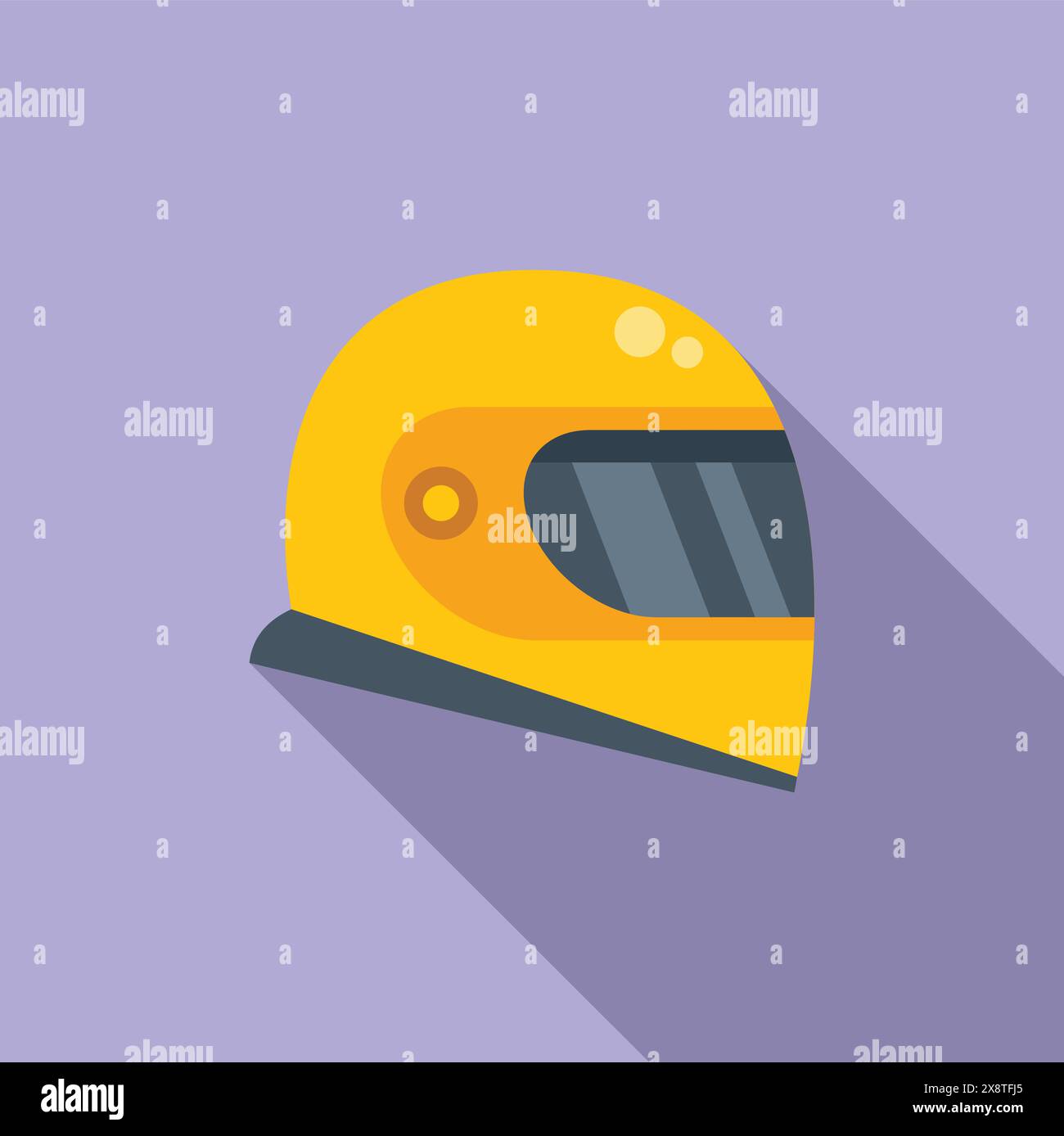 Illustration of a bright yellow motorcycle helmet with flat design and ...