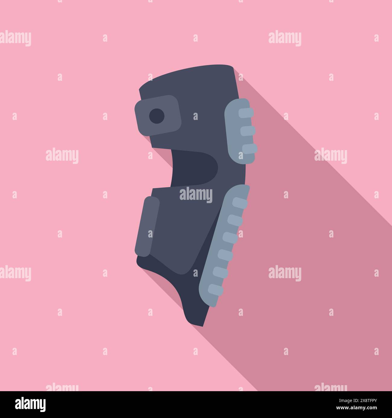 Modern flat design of a single climbing shoe with shadow, on a pink ...