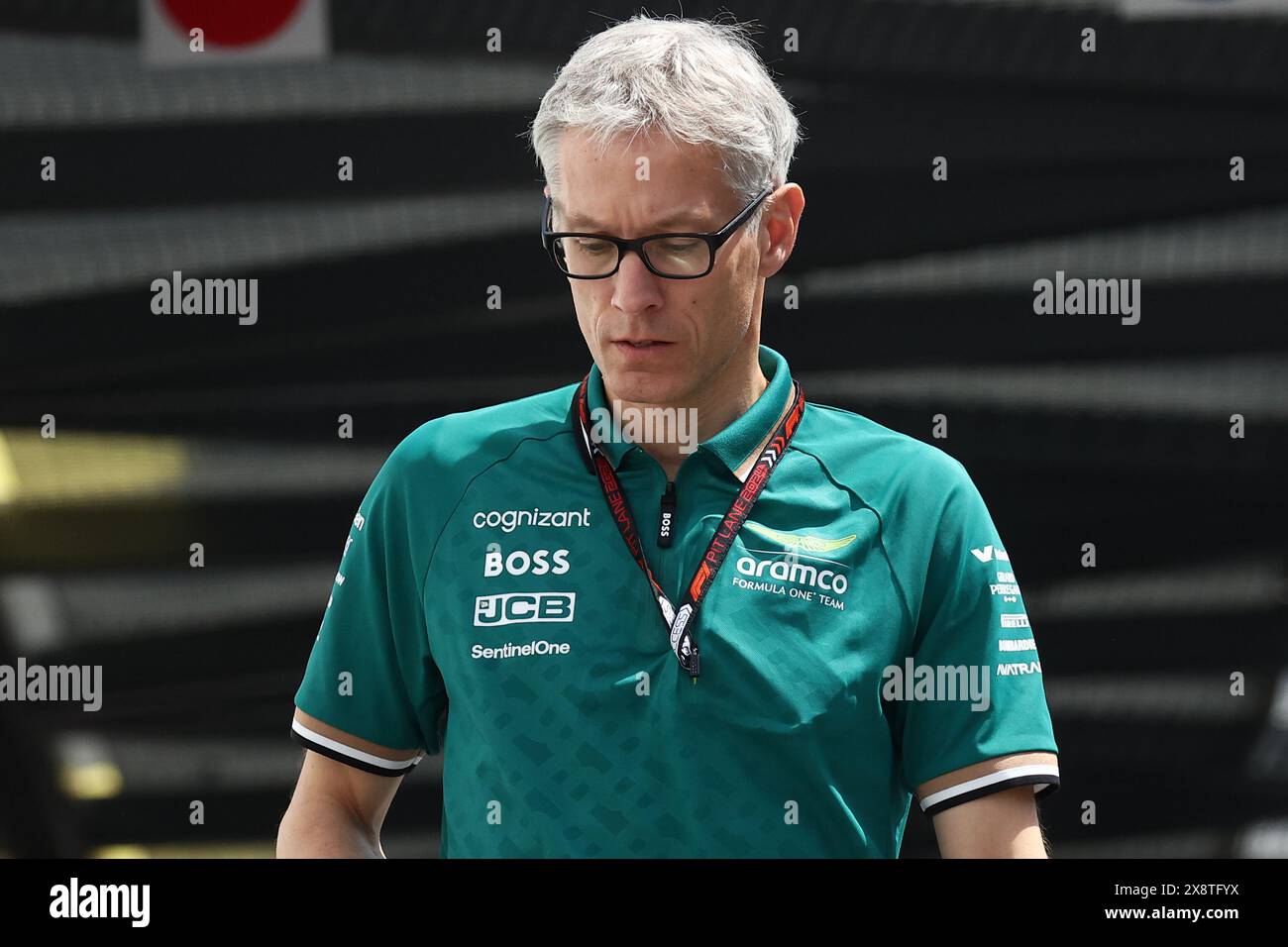 Mike Krack, team principal of Aston Martin, looks on during the F1 ...
