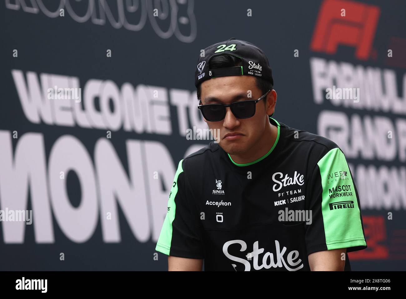 Guanyu Zhou of Stake Kick Sauber looks on during the F1 Grand Prix of ...