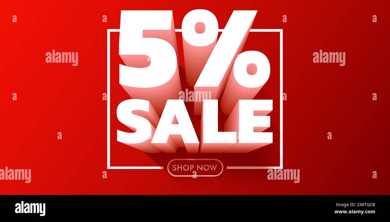 5 percent Off. Discount creative composition. Mega Sale. Vector ...