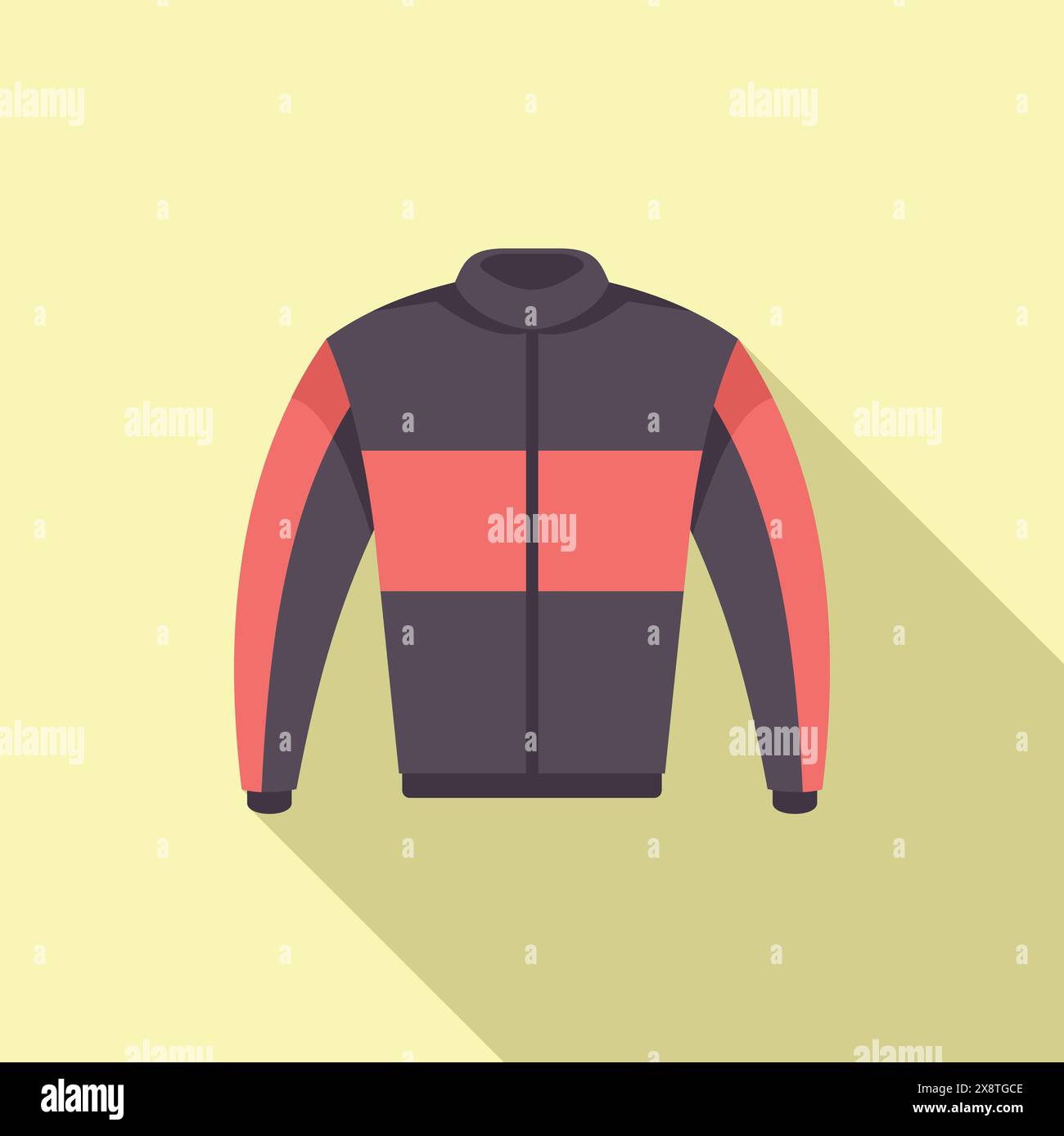 Flat vector illustration of a fashionable sports jacket on a pastel ...