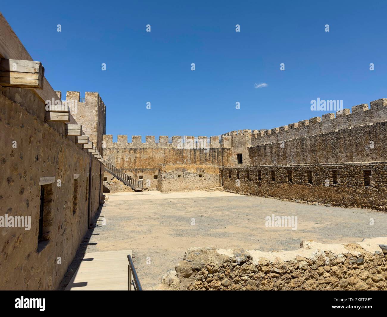View of the inner courtyard of Fort Fortezza Fortetza Frangokastello ...
