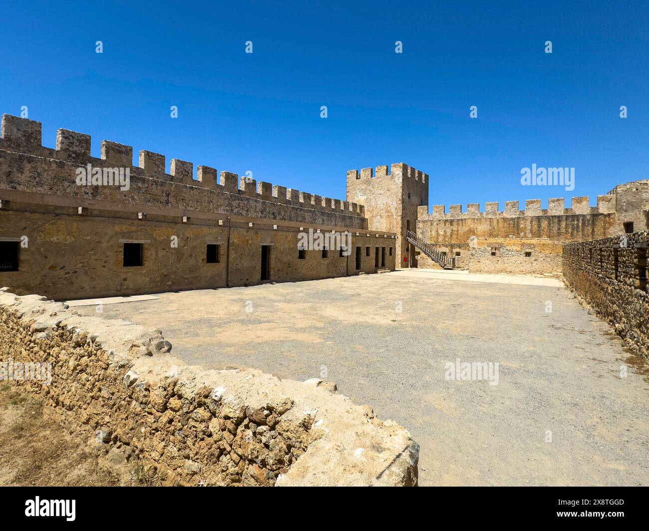 View of the inner courtyard of Fort Fortezza Fortetza Frangokastello ...