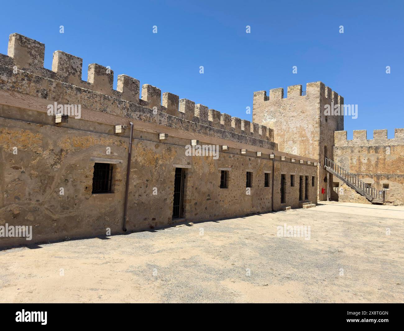 View of the inner courtyard of Fort Fortezza Fortetza Frangokastello ...
