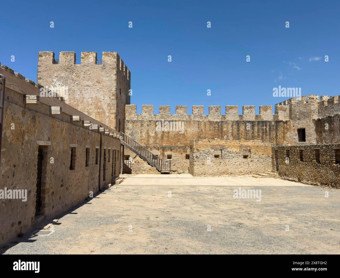 View of the inner courtyard of Fort Fortezza Fortetza Frangokastello ...