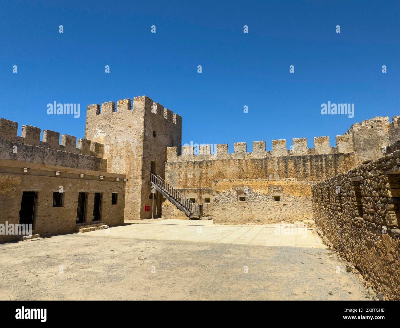 View of the inner courtyard of Fort Fortezza Fortetza Frangokastello ...
