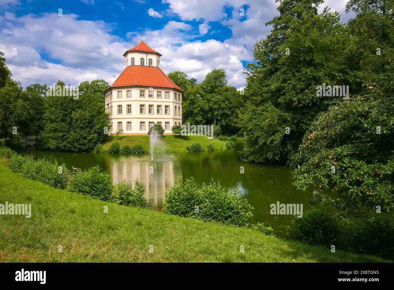 Oppenweiler moated castle, built in the 18th century, classicist style ...