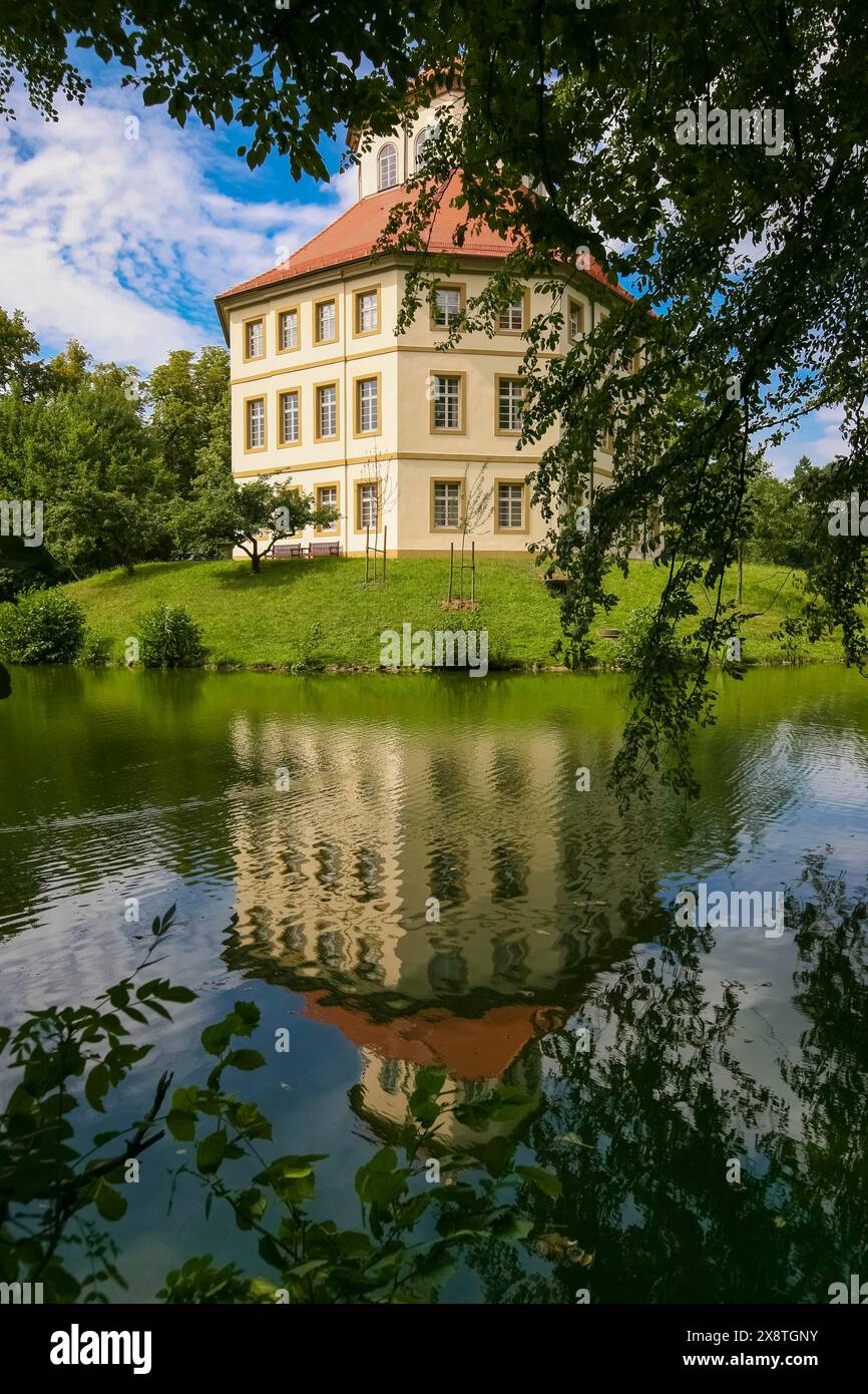 Oppenweiler moated castle, built in the 18th century, classicist style ...