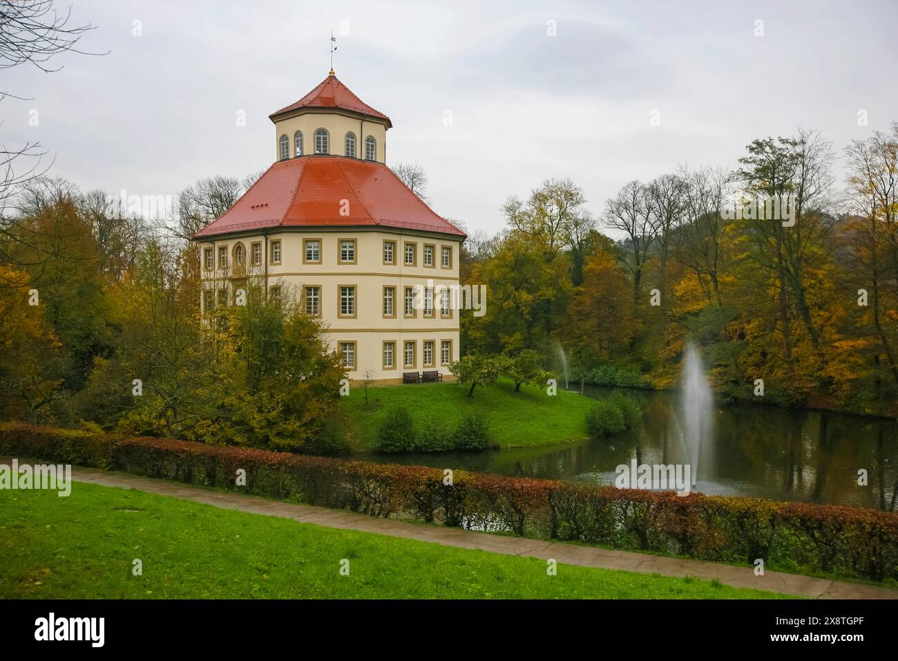 Oppenweiler moated castle, built in the 18th century, classicist style ...