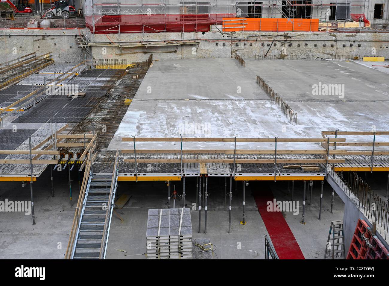 Large construction site for floor formwork Stock Photo - Alamy