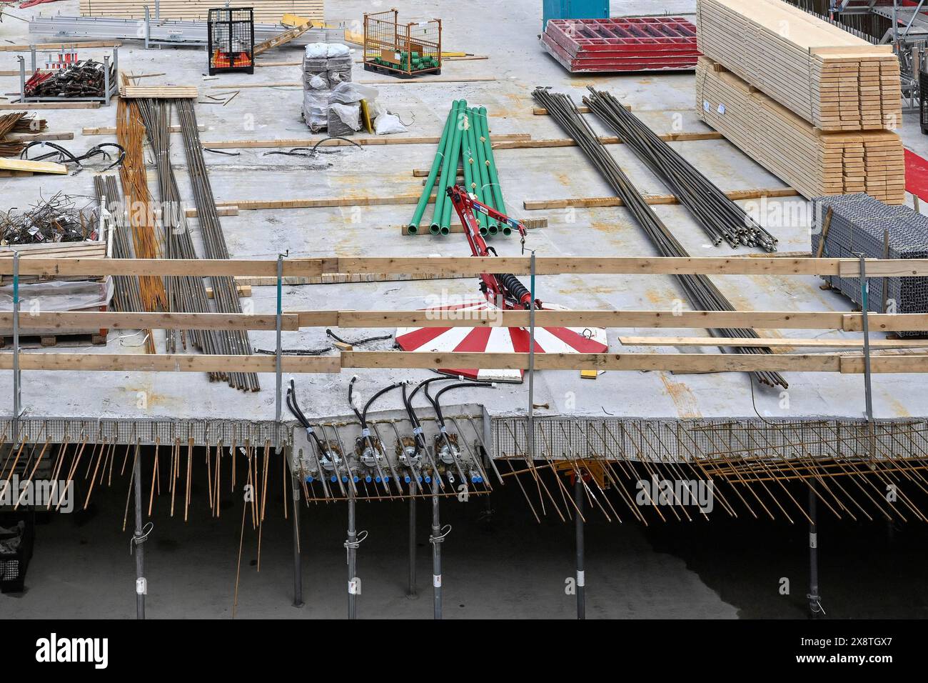 Large construction site for floor formwork Stock Photo - Alamy