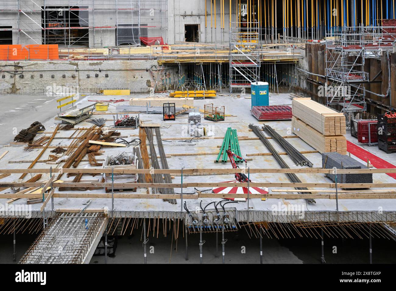Large construction site for floor formwork Stock Photo - Alamy