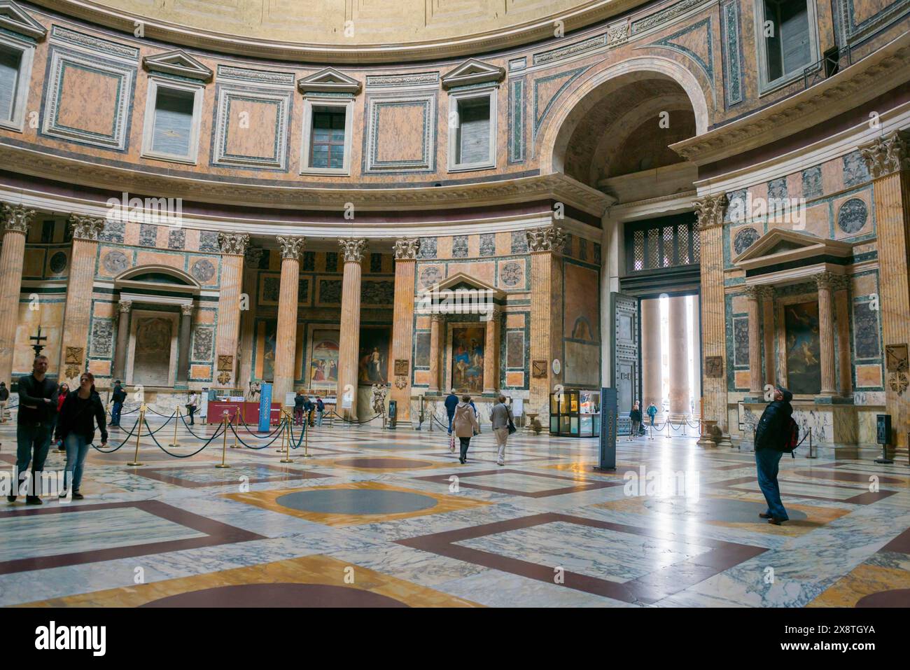 Inside the Old Beautiful Building Pantheon in Rome, Lazio, Italy Stock ...